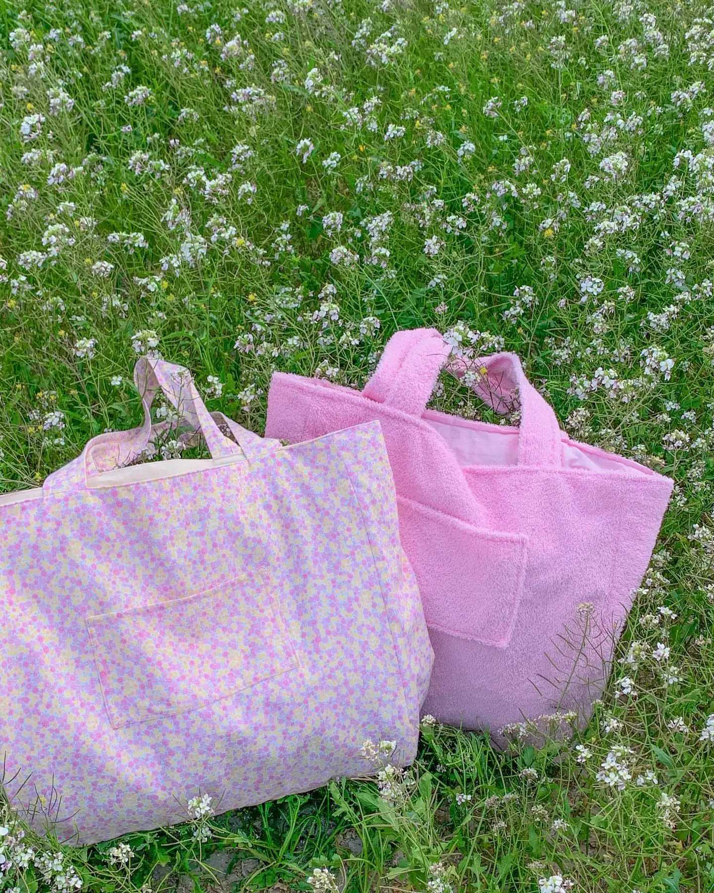 New Trendy Large Capacity Terry Cloth Tote Bag for Women
