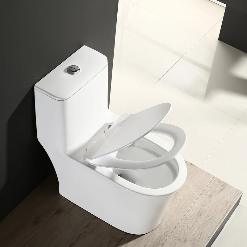 Modern Elongated One Piece White Ceramics Sanitary Ware WC Toilet Home ...