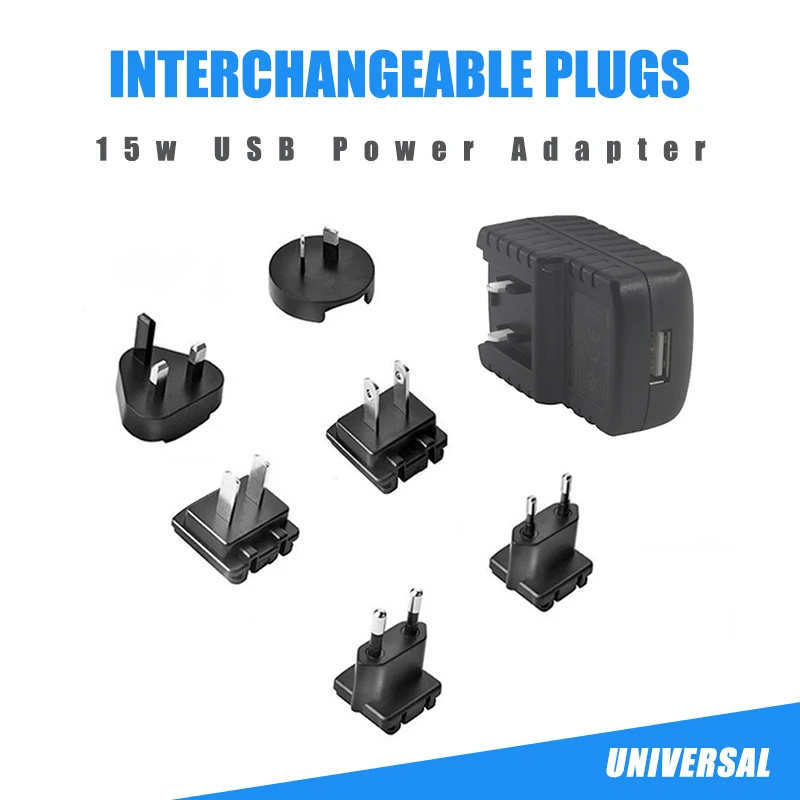 100-240v 18w Interchangeable Universal Travel Plug Charger 5v 2.5a 2a ...