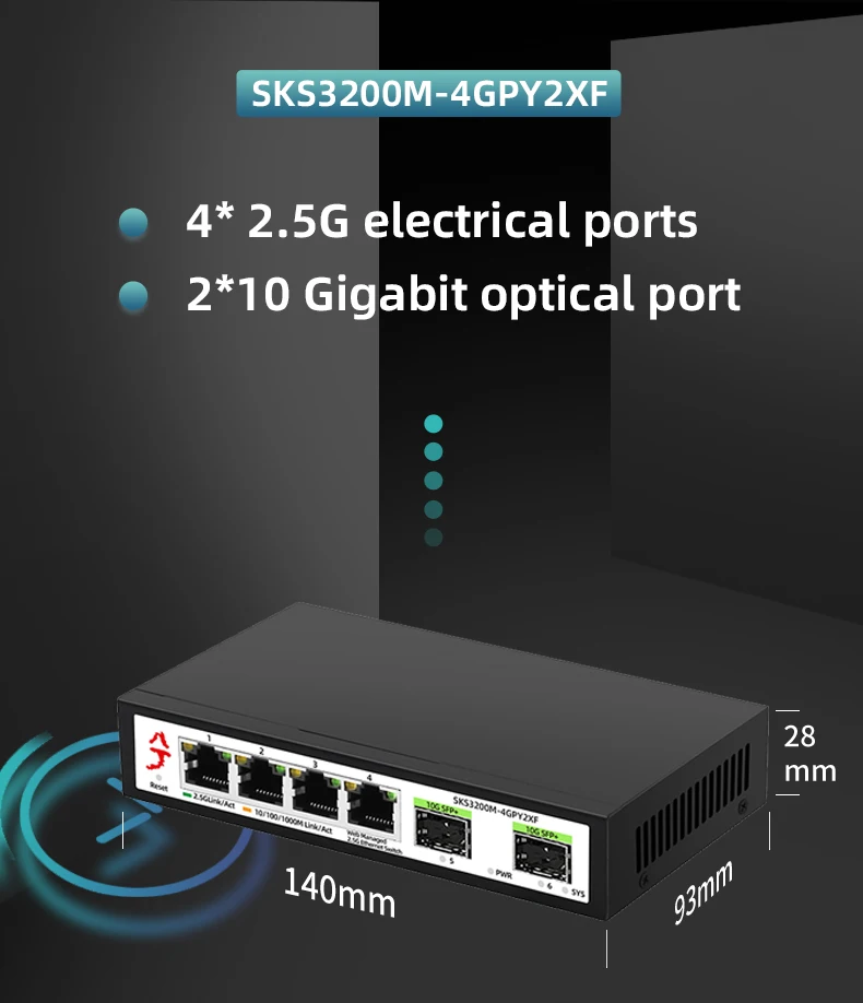 Seekerstor Sks3200m-4gpy2xf Managed Ethernet Switch 4 Port 10g Sfp+ For ...