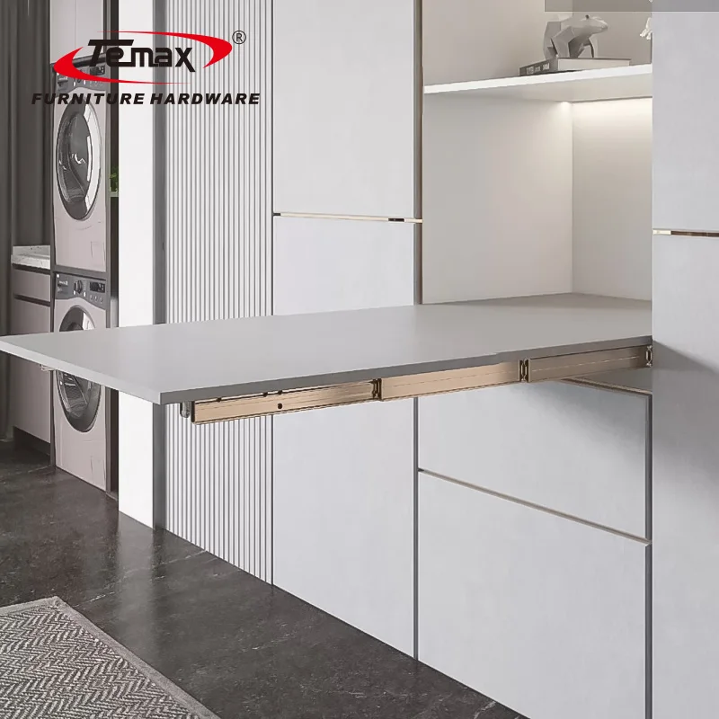 Temax Smooth Horizontal Sliding Rail System for Kitchen Cabinets - Easy ...