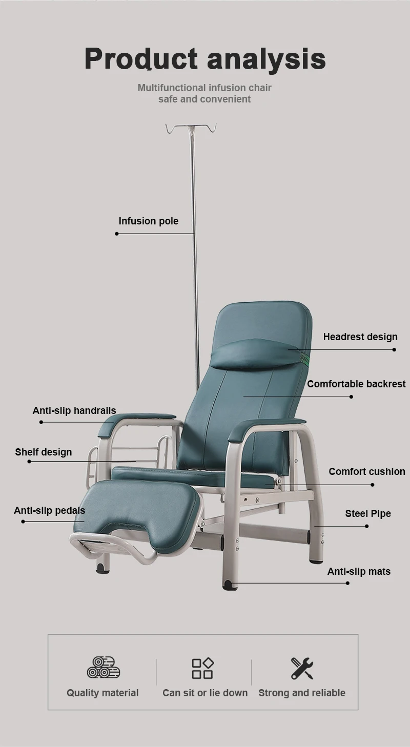 Hospital Furniture Infusion Chair With Iv Pole Patient Transfusion ...
