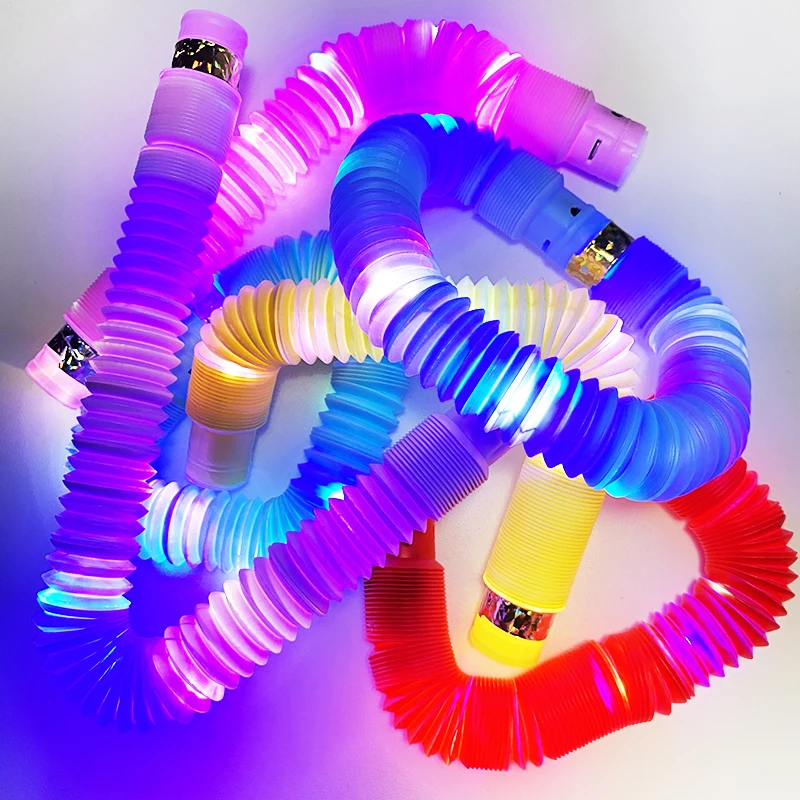 2022 New Stress Fidget Pops Tube Pipes Toys Gifts Led Light Up Pops ...
