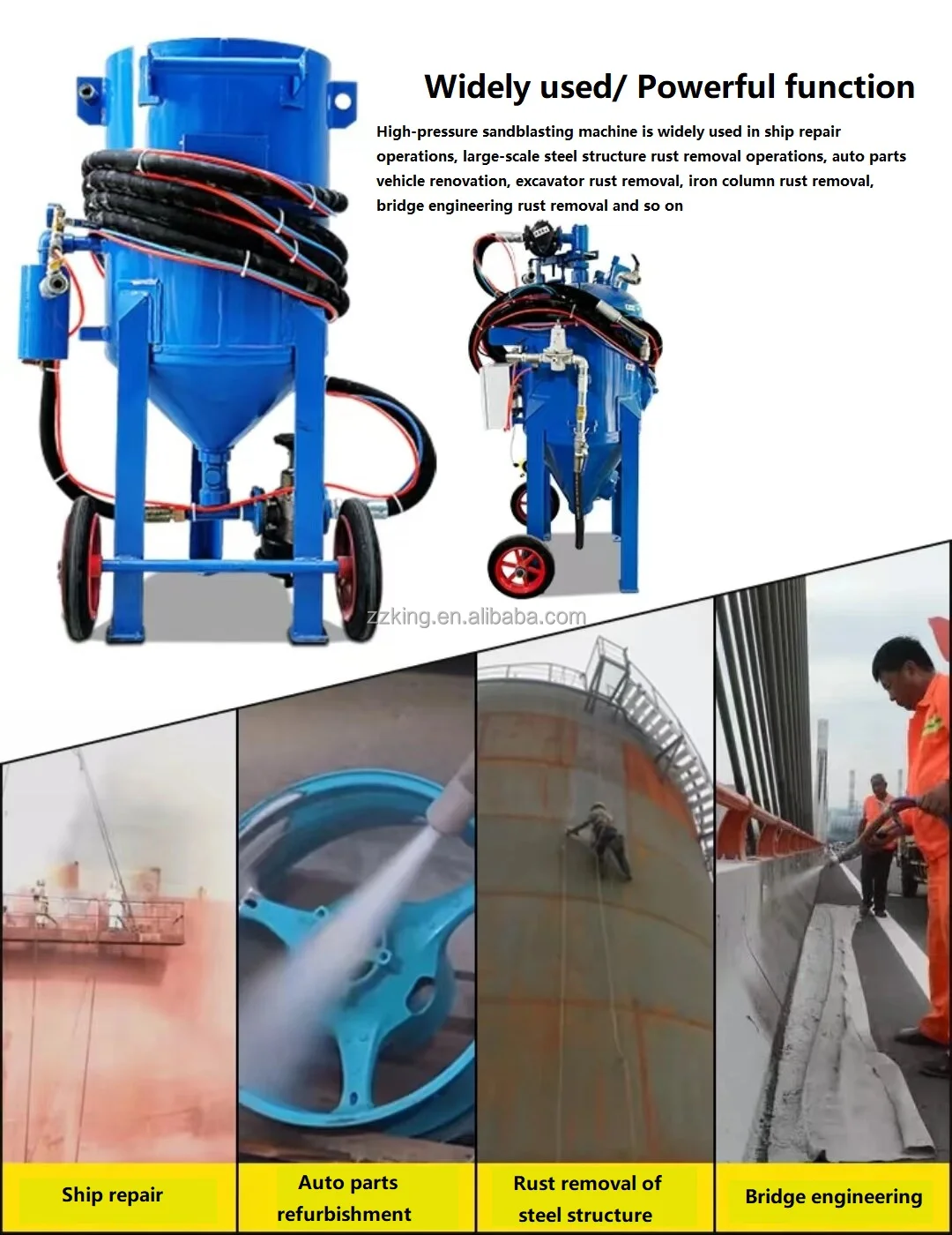 Pressure Wet Dry Sand Blasting Machine - Dustless & Efficient