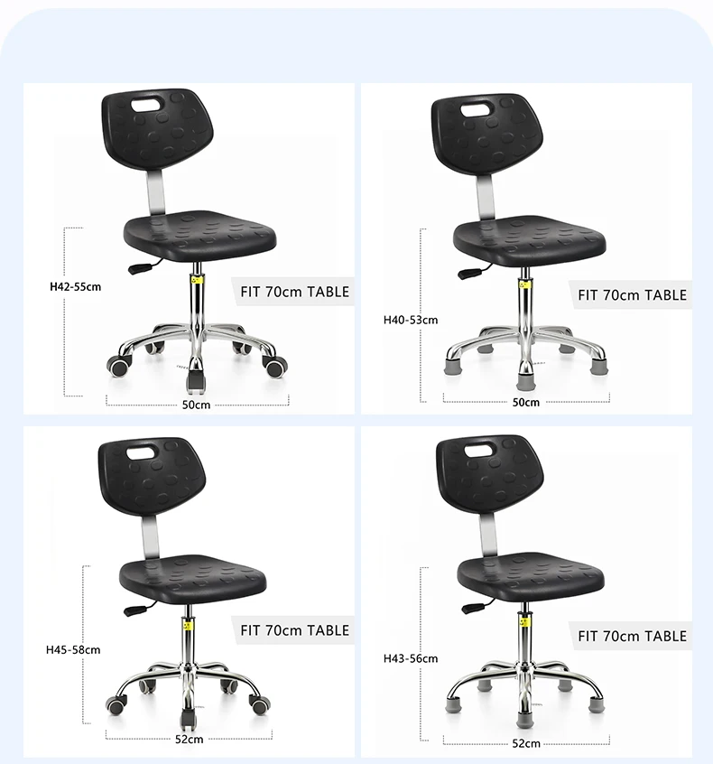 Laboratory Chairs Esd Lab Chair Pu Foam Anti-static Backrest Dust-free ...