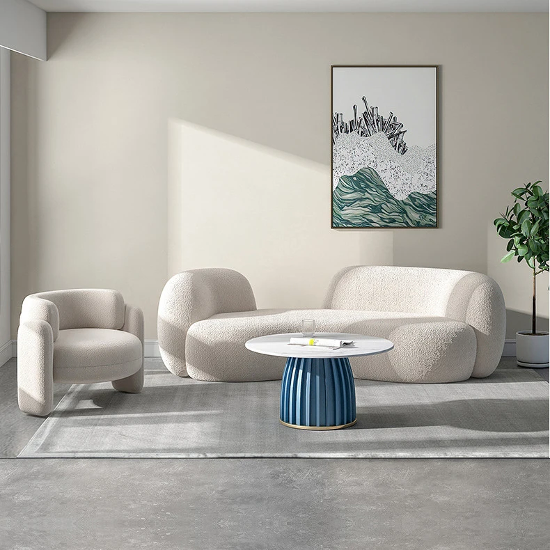 Modern Minimalist White Half Circle Designer Couches Luxury Sofa Set ...