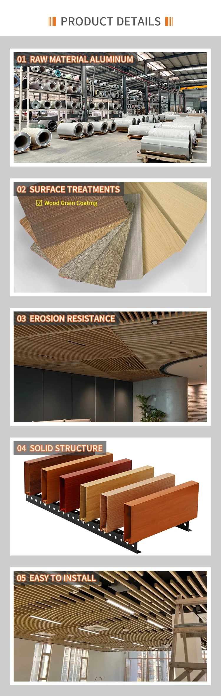 Modern Metal Extrusion Baffle Ceiling Panel System Office Design ...
