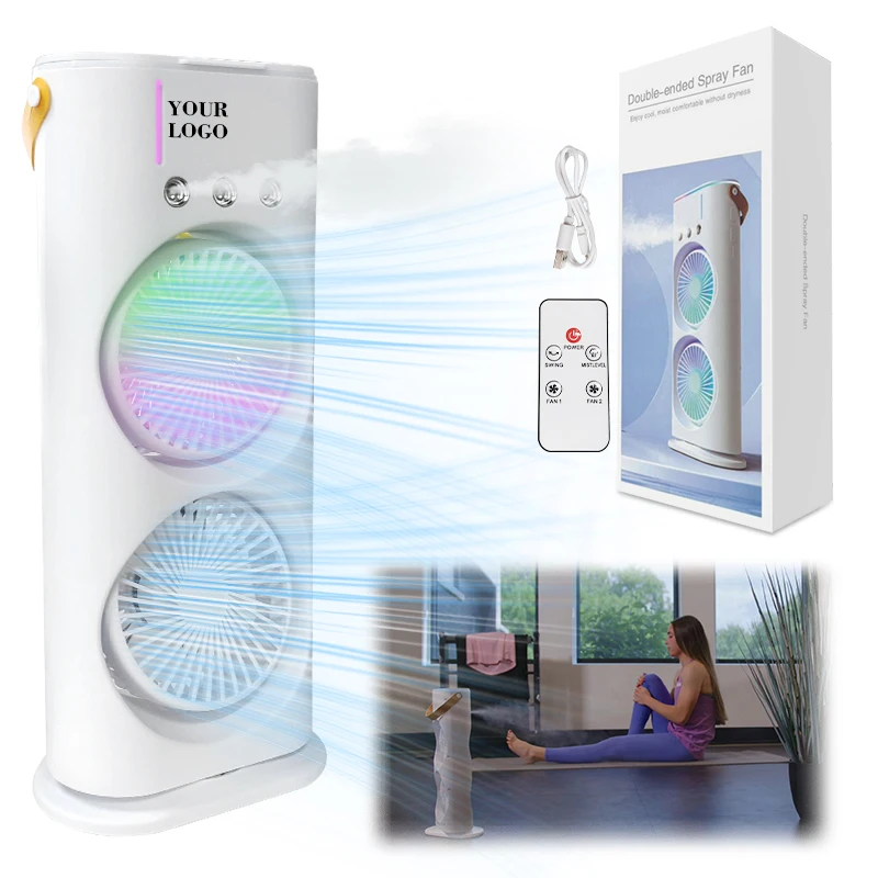 Personal Quiet Table Fan 3 Speeds Small Tower Fan Portable Spray Mist ...