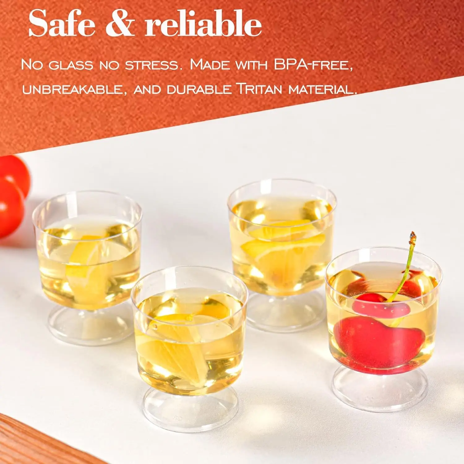 2 Oz Clear Hard Disposable Plastic Drinking Dessert Ice Cream Wine ...