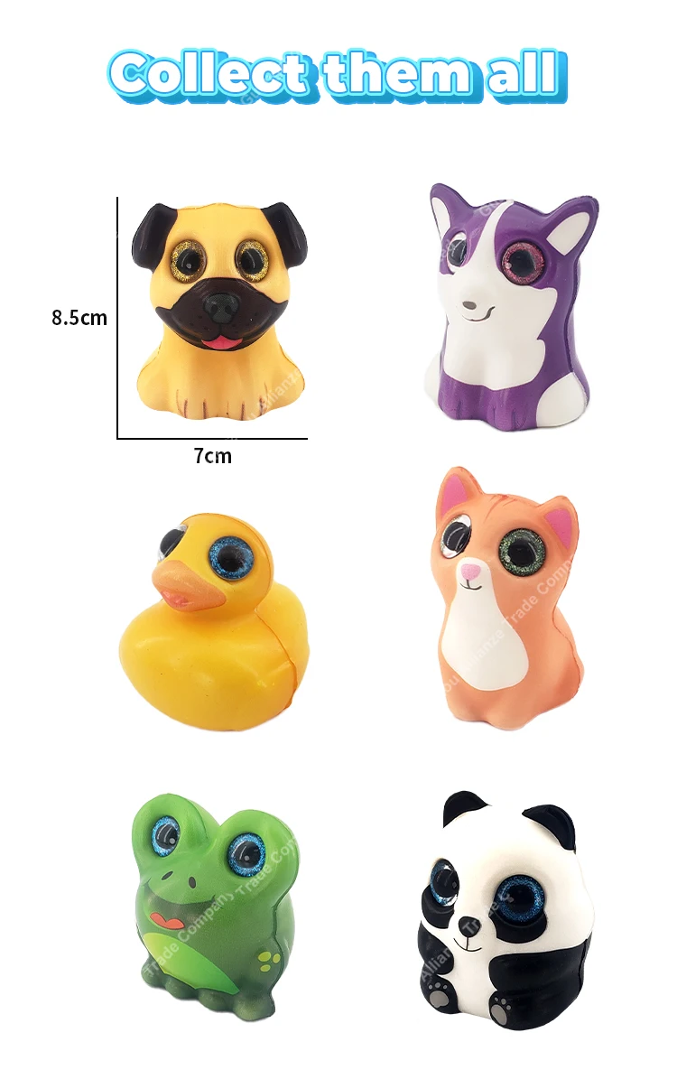 Cute Little Animal Toys 6 PU Small Animal Toys Including Kitten Shar ...