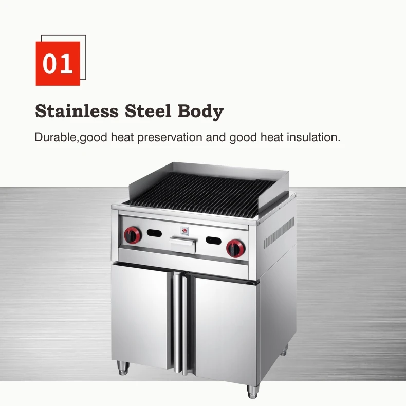 Commercial Gas Lava Rock Grill Gas Stainless Steel Lava Stone Grill ...