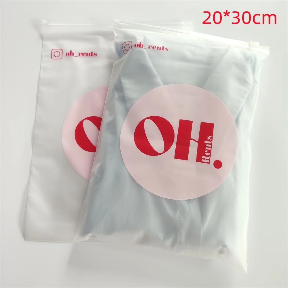 Customized Black Clothing Zip Lock Poly Bags - Biodegradable