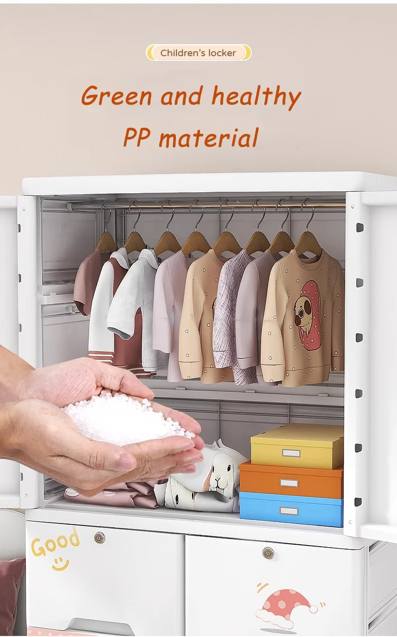 70CM Wardrobe for Children - Plastic Storage Cabinet