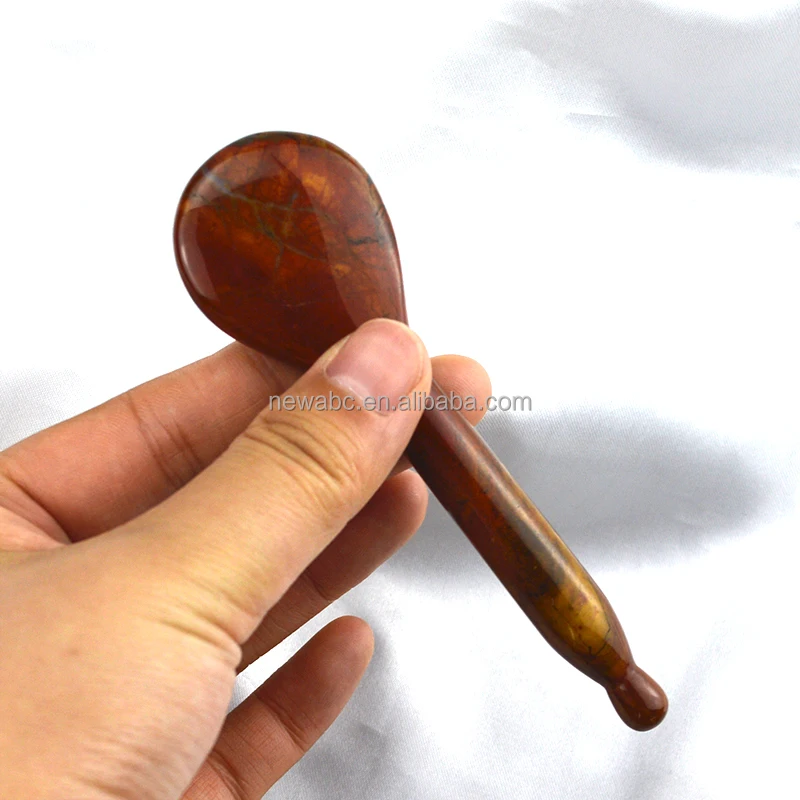 Natural China Traditional Facial Gua Sha Tool Spoon Shape Mookaite ...