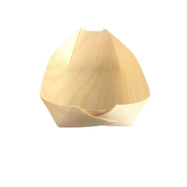 Factory Supply Disposable Wooden Boat/cone/cup Wood Food Container For ...