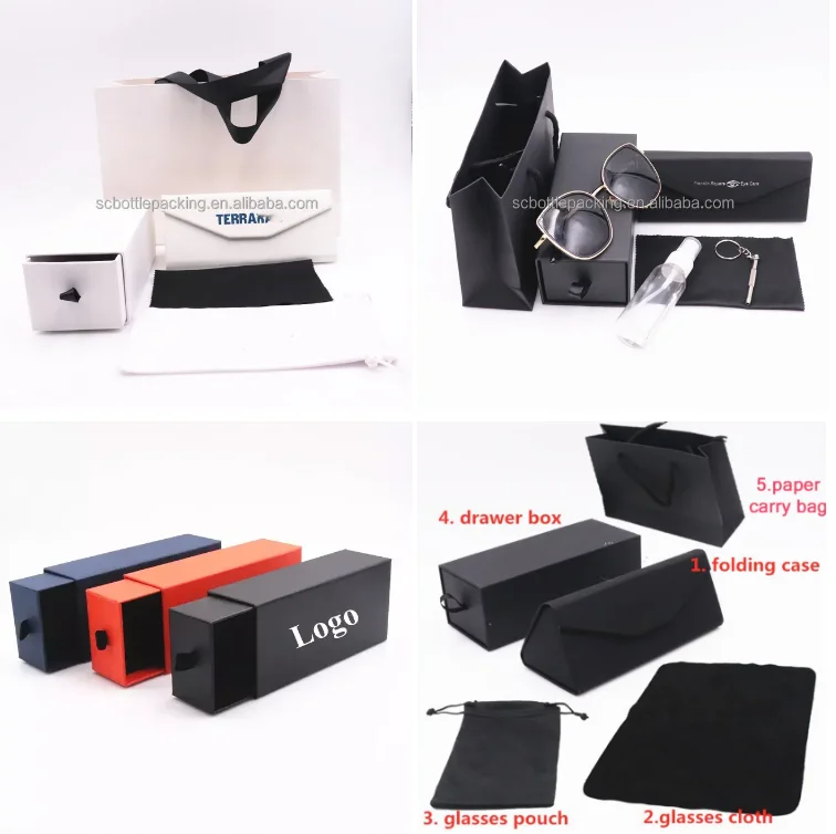 Hard Paper Drawer Sunglass Package Cases Custom Logo Luxury Eyewear Sun ...