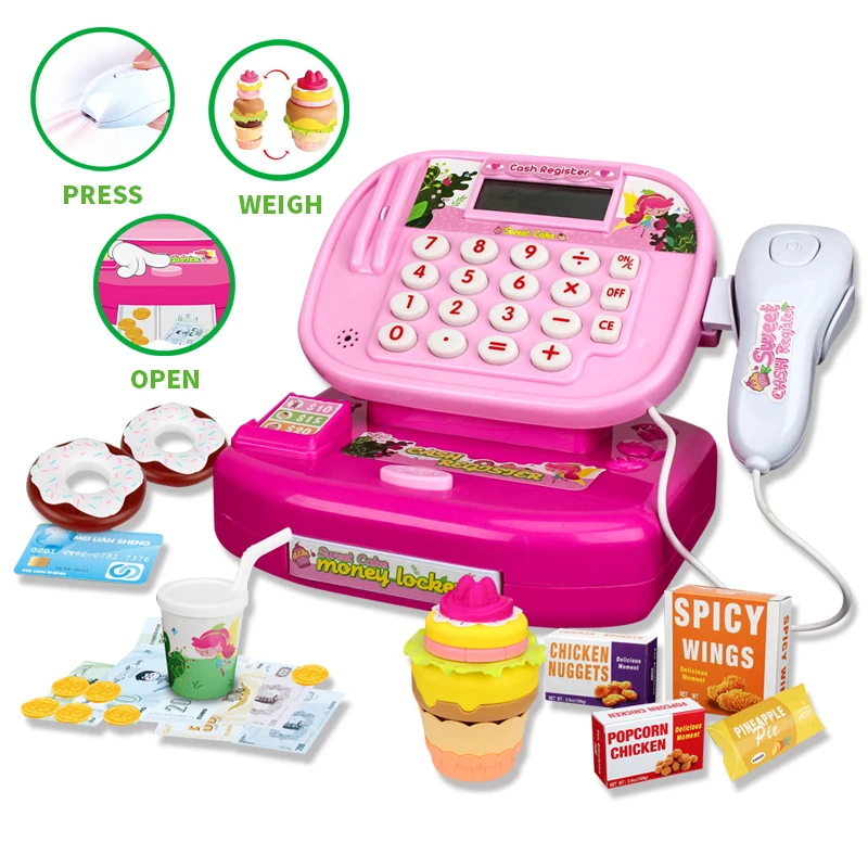 Children Educational Play Money Machine Shopping Baskets Set Kids ...