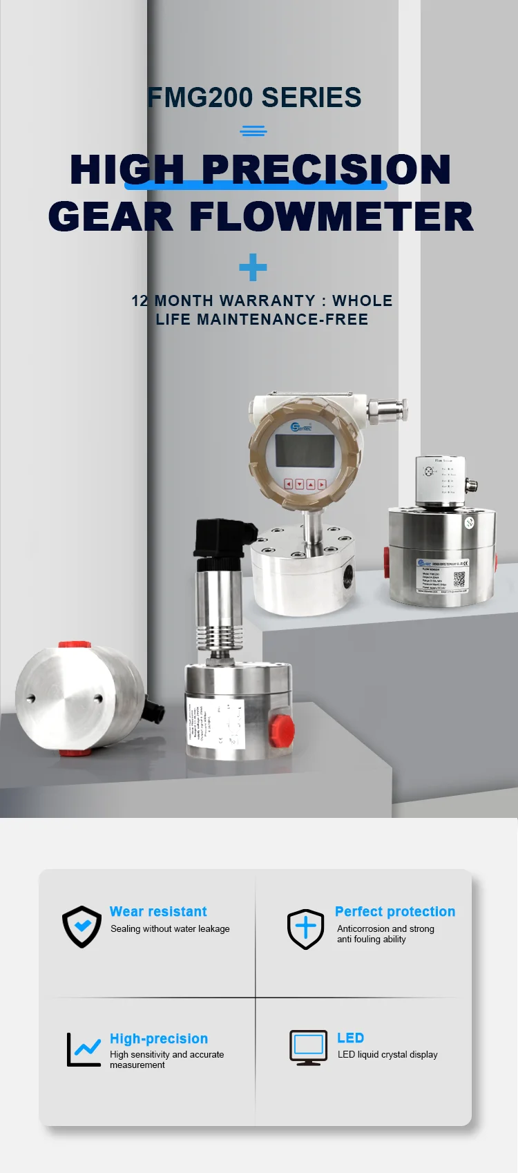 SENTEC FMG200 Oval Gear Flow Meter - Precision & Custom Support
