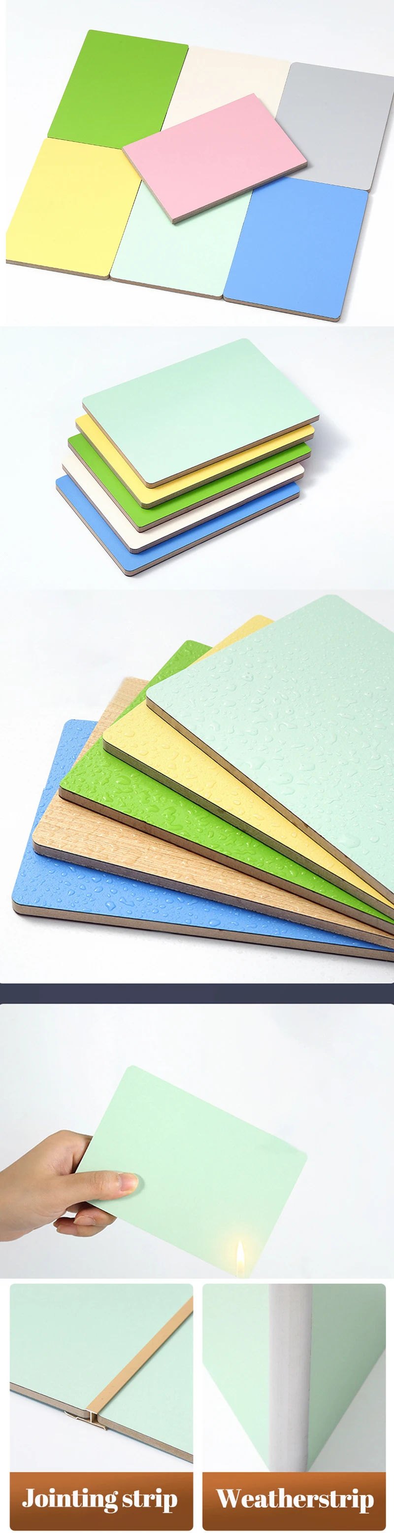 Outdoor Wood Grain Fiber Cement Board Melamine Faced Cement Board Wall ...