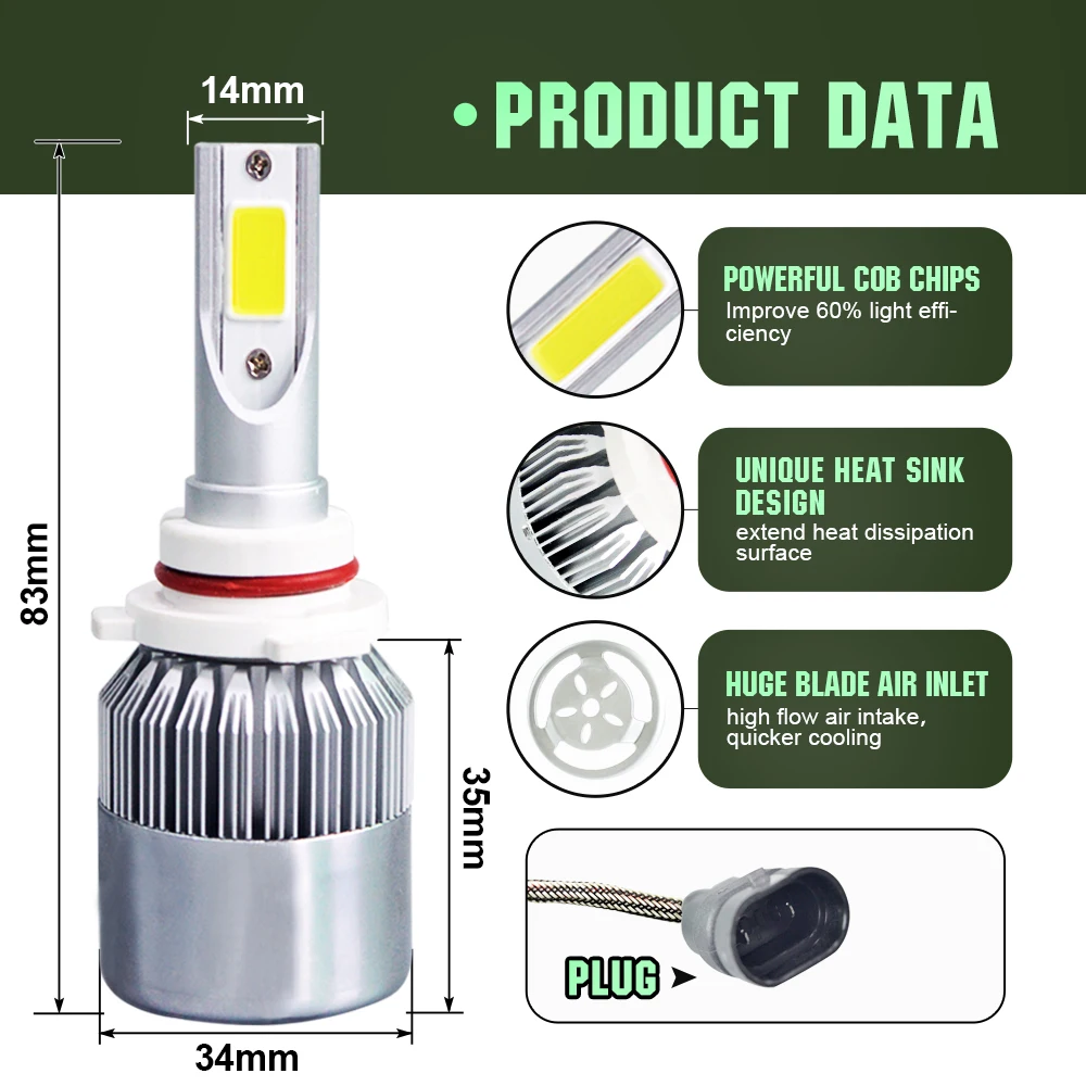 Roadsun Auto Led Light C6 H11 H4 H7 Headlights Bulb 36w C6 Led ...