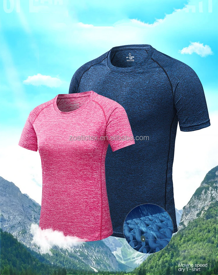 Oem logo Cationic Men Dry Fit Fitness Sports t Shirt Women Yoga Quick ...