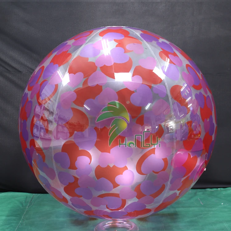 HONGYI Inflatable Custom PVC Transparent Beach Ball Clear balloon with ...