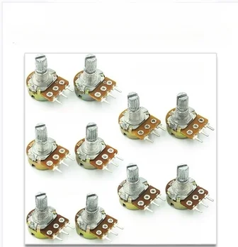 Potentiometer Resistor 5k 10k 20k 50k 100k Wh148 Linear Potentiometer 15mm 3pins - Buy Wh148 ...