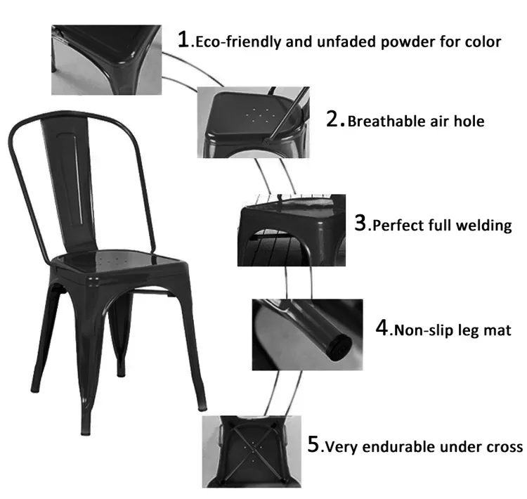 Modern Colorful Stackable Outdoor Restaurant Metallic Legs Dining ...