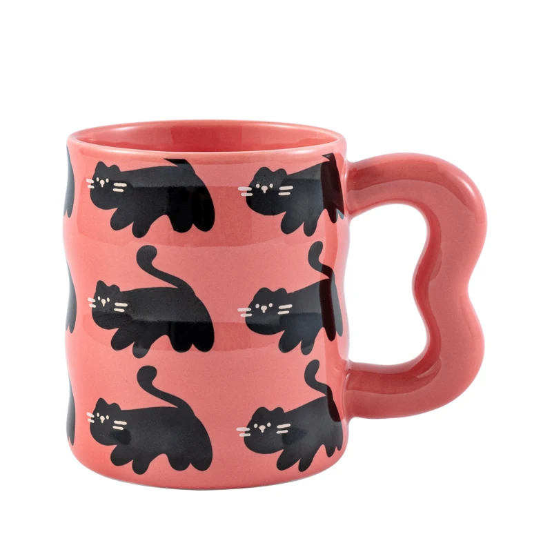 Hot Selling Nordic Style Fat Mugs Cute Cartoon Cat Coffee Cups Unique ...