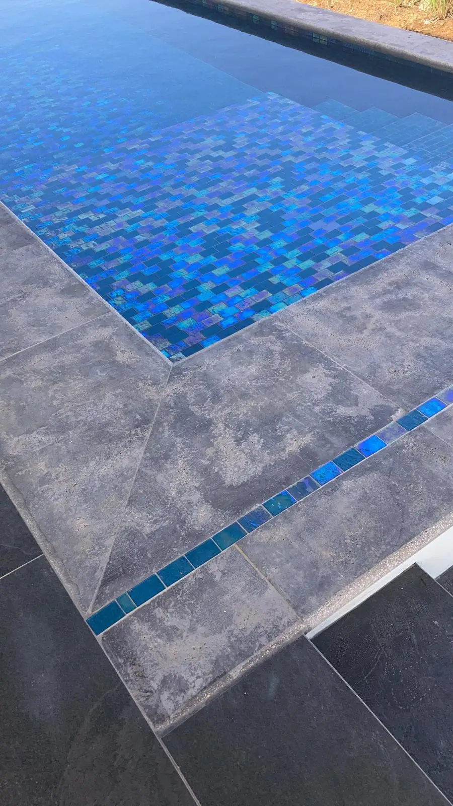 Light Mint Green Swimming Pool Mosaic - Fresh Blue Color