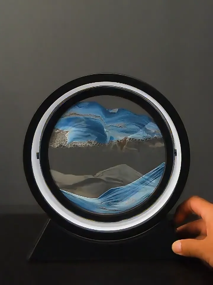 3d Hourglass Led Lamp Quicksand Moving Rotating Art Sand Scene Dynamic ...
