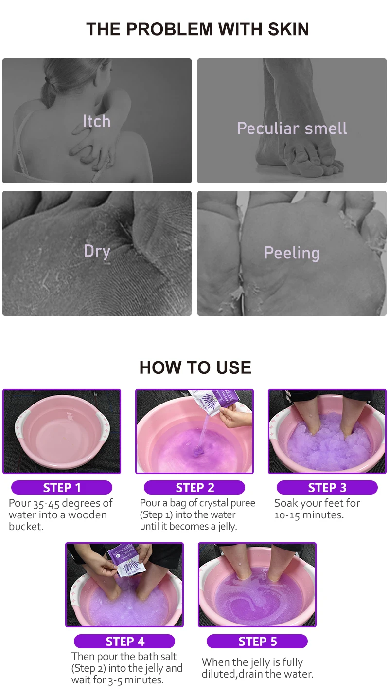 Lavender Crystal Jelly Foot Soak Diy Foot Jelly Powder Spa Soften ...