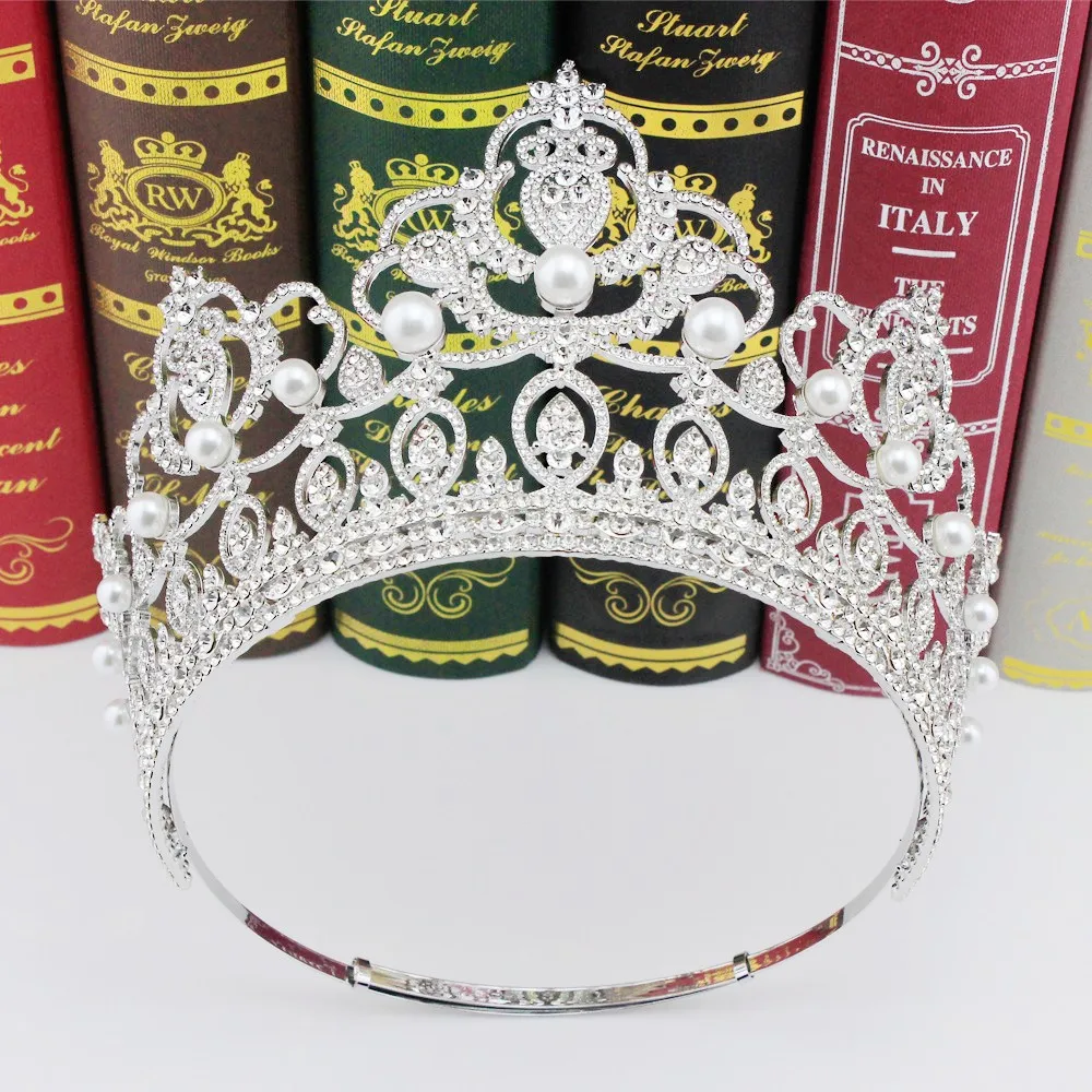 Large Size Miss Universe Round Crown Red Stone Adjustable Beauty ...