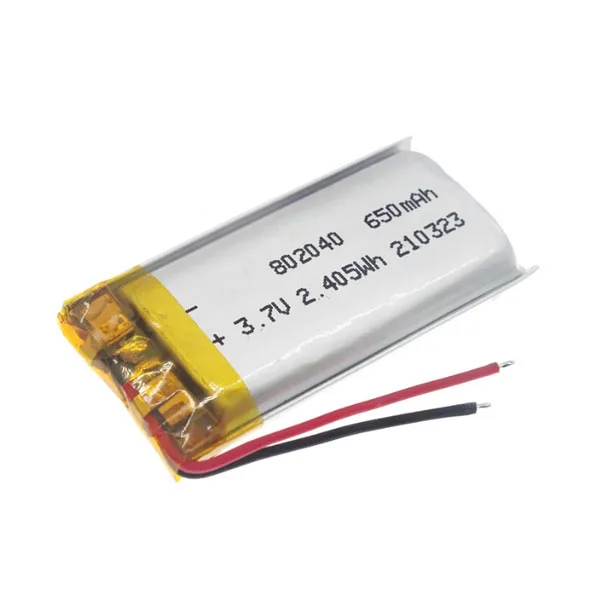 802040 3.7v 650mah Rechargeable Lithium Ion Battery Massage Stick Vr ...