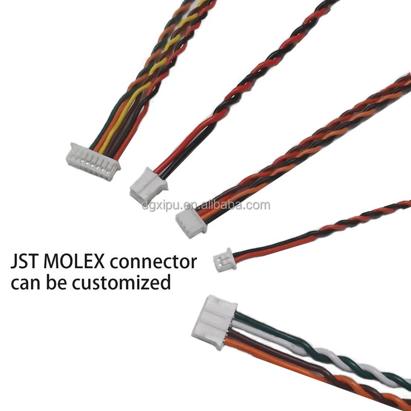 Custom Jst Molex Connector Color Multiple 2 Pair Wire Harness Twisted ...