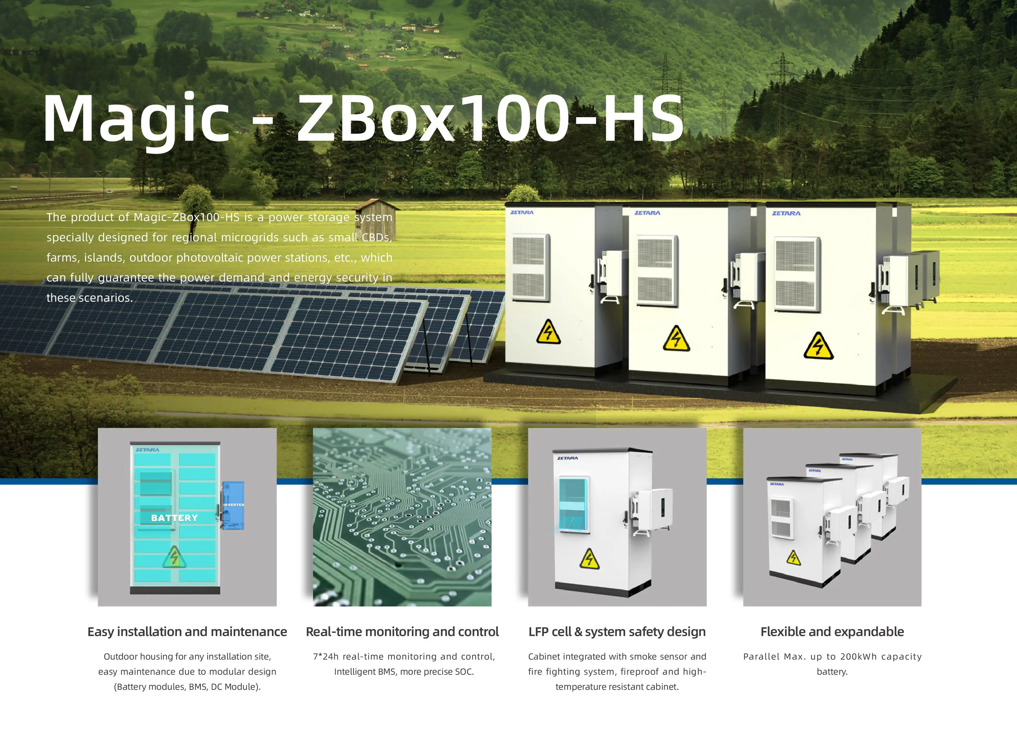 Zetara Magic ZBox100 100kWh Lithium Ion Battery Cabinet Liquid Off-Grid ...