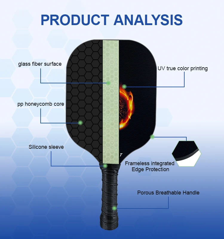 Thermoformed Pickleball Paddle 16mm Thick Glass Fiber Material ...