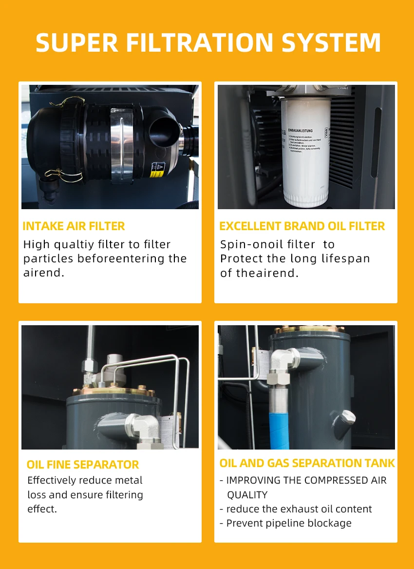 HANDE 22KW 30HP Industrial Air Compressor - High Pressure & Low Noise