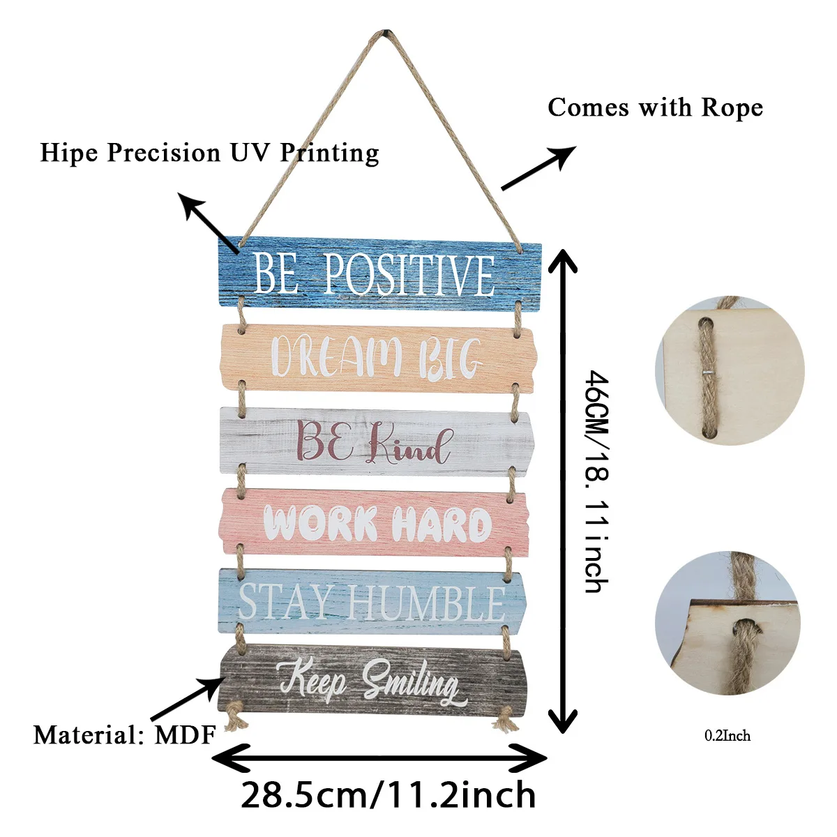 6 Pcs Inspirational Quotes Plaque Motivational Life Motto Board Work ...