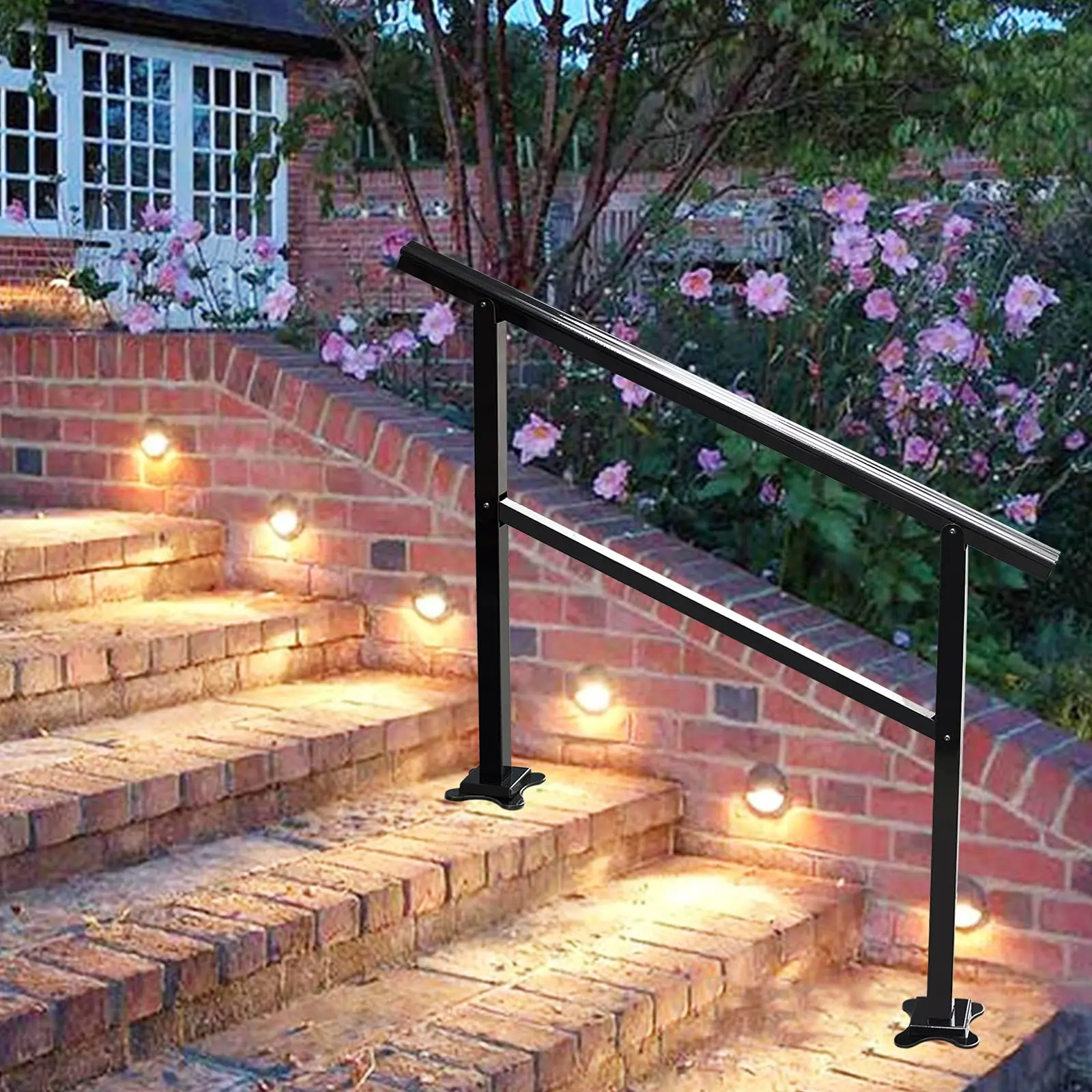 3 Steps square Tube Handrail Stair Rail with Installation Kit| Alibaba.com