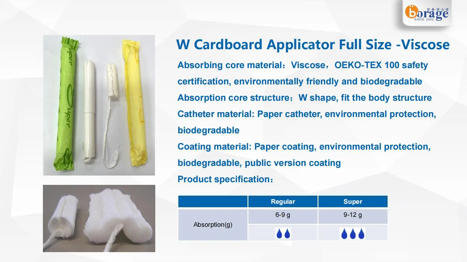 Professional Custom High Quality Feminine Hygiene Tampons