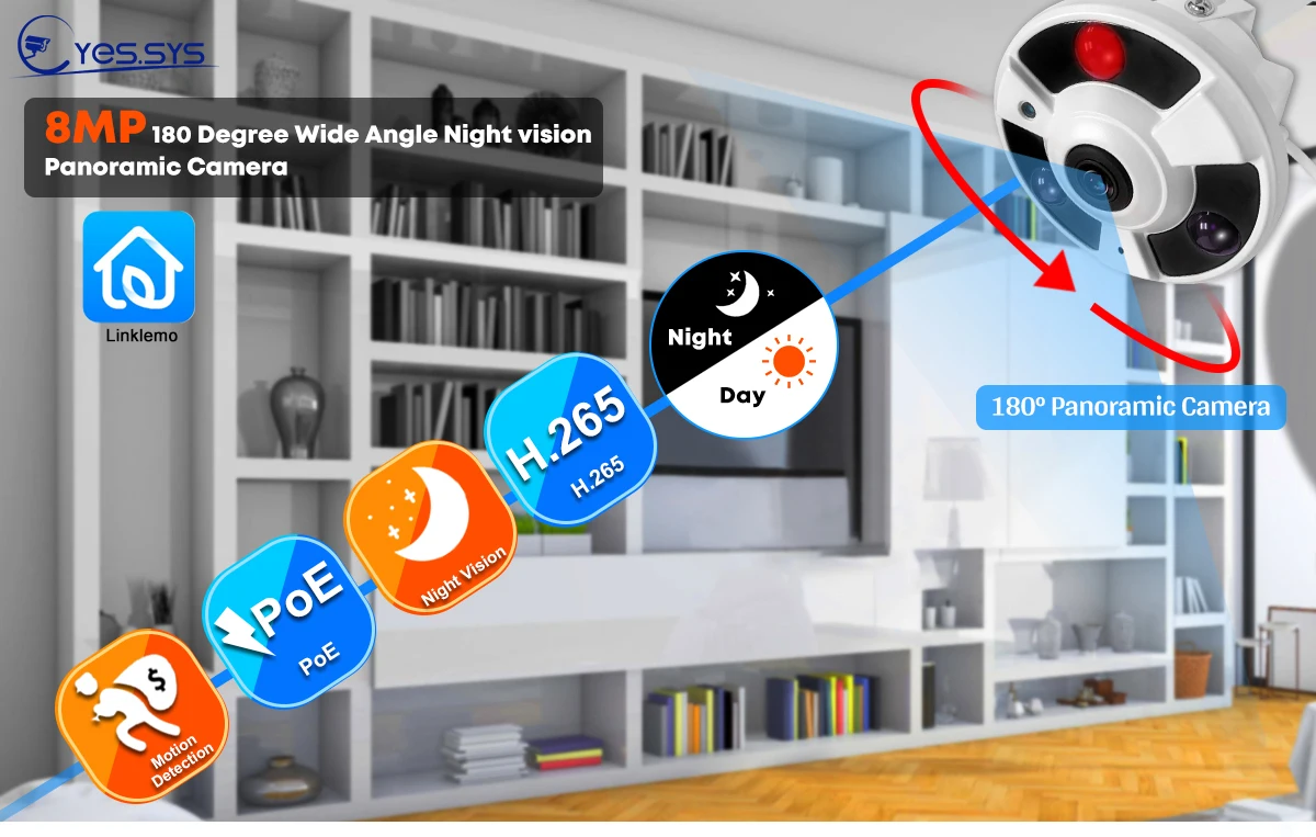 Eyessys Ultra 4k 8mp Hd Poe Fisheye Ip Camera Panoramic 360 Degree Wide ...