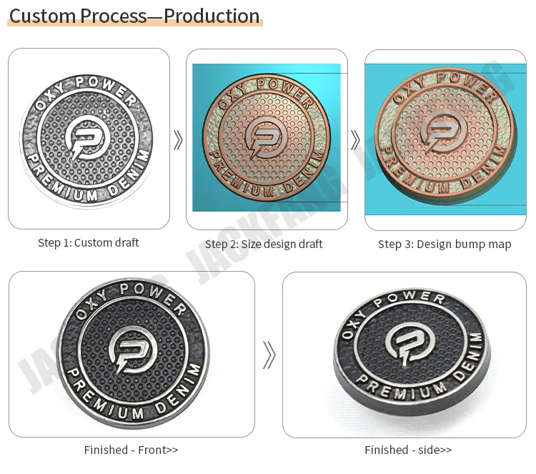 Garment Accessories Engraved Zamak Customized Denim Button Rivets 15mm ...