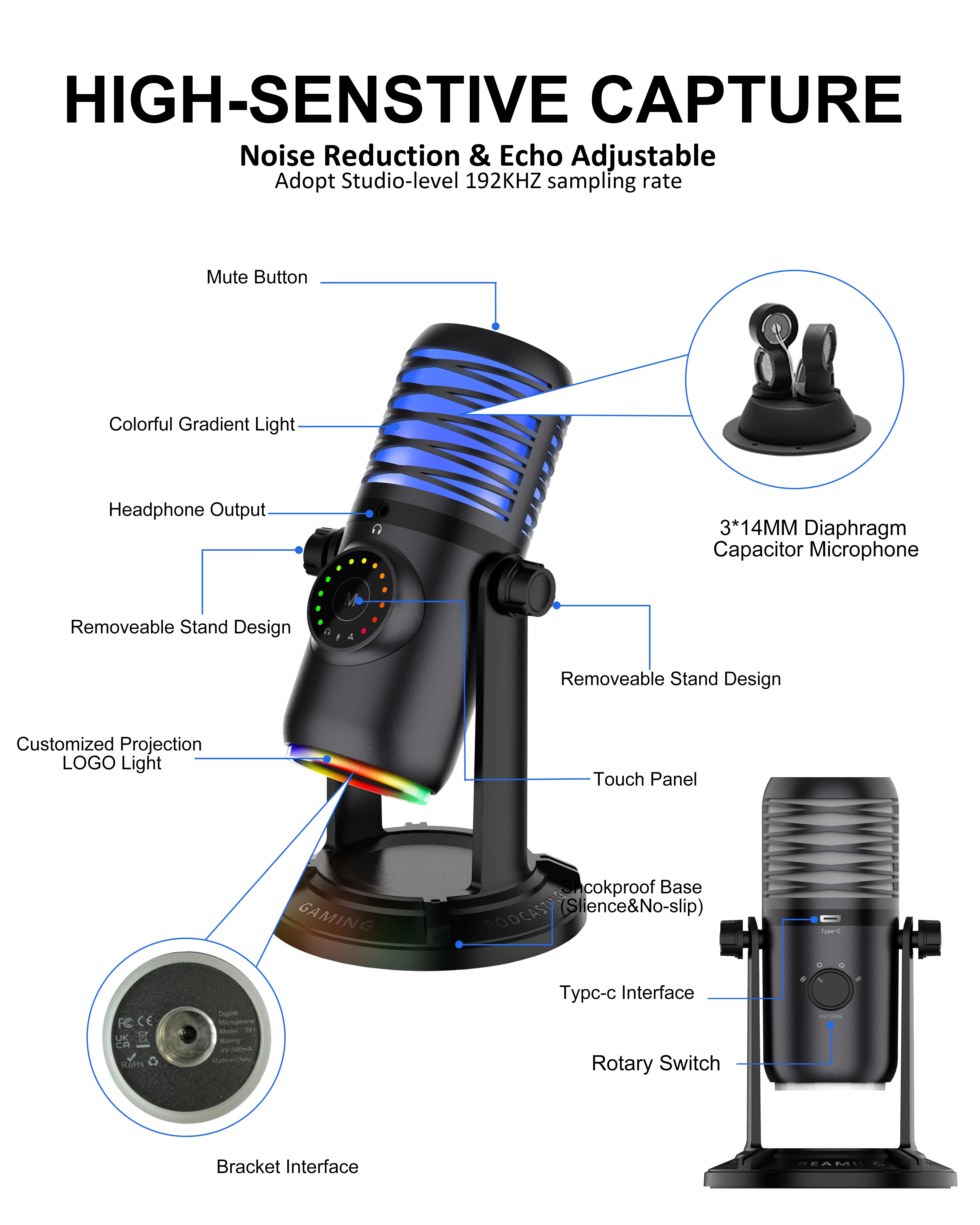 Newest Arrive Usb Condenser Micrstudio Youtube Video Microphones For Pc ...