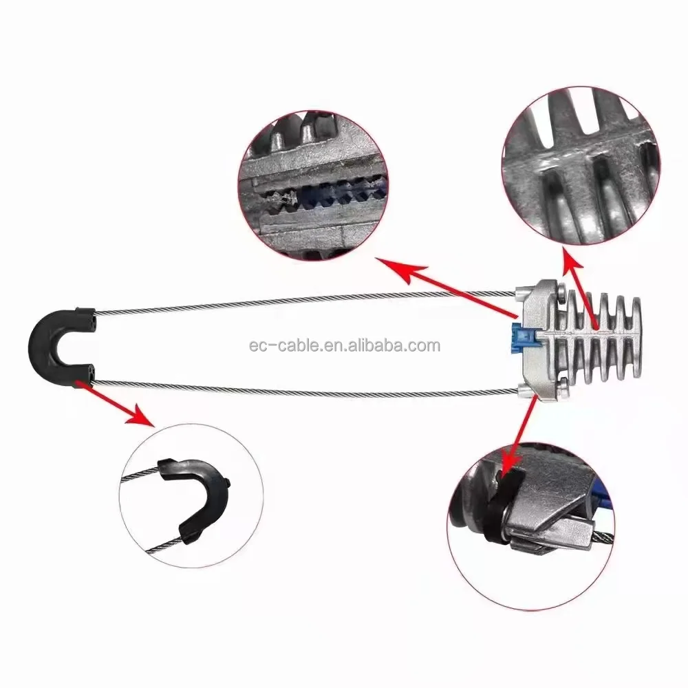 FTTH Fitting Cable Accessories Fiber Optic Drop Wire Cable Clamps ...