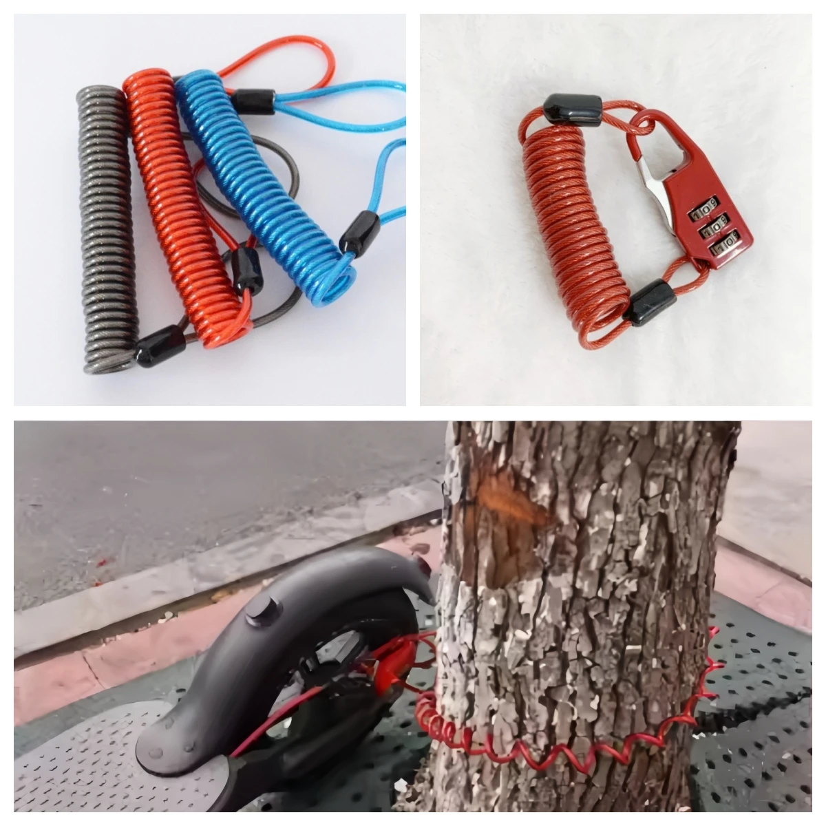USEFUL 2500MPa Helmet Anti-Theft Spring Rope Travel Steel Wire Reminder ...