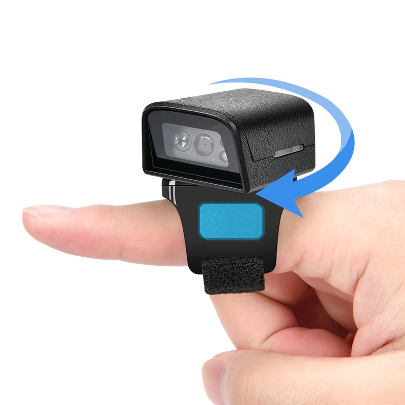 2d Wireless Ring Barcode Scanner Portable Wearable Mini Finger Bar Code ...