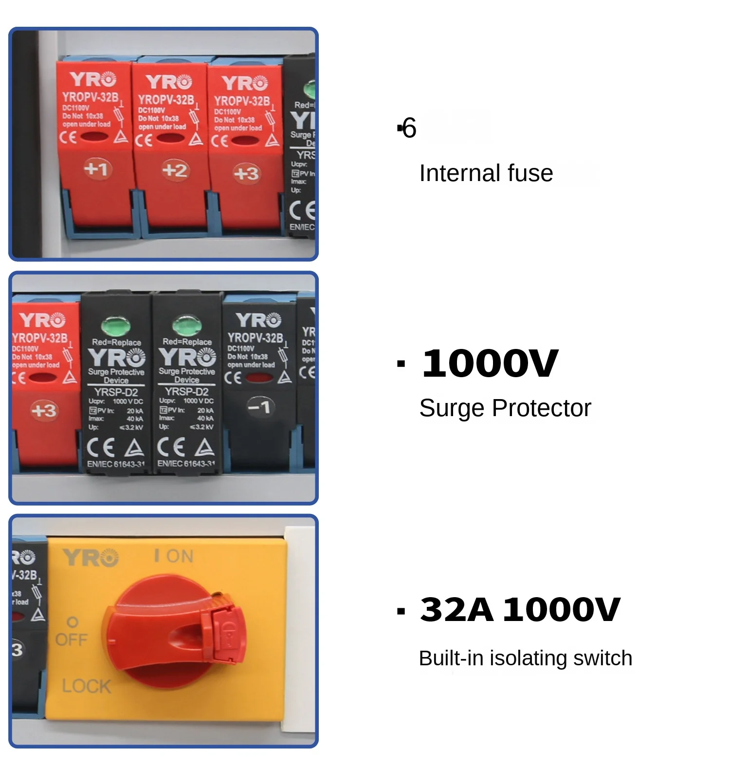 Pv Lightning Protection Dc Bus Box Three In One Out Built-in 1000v ...