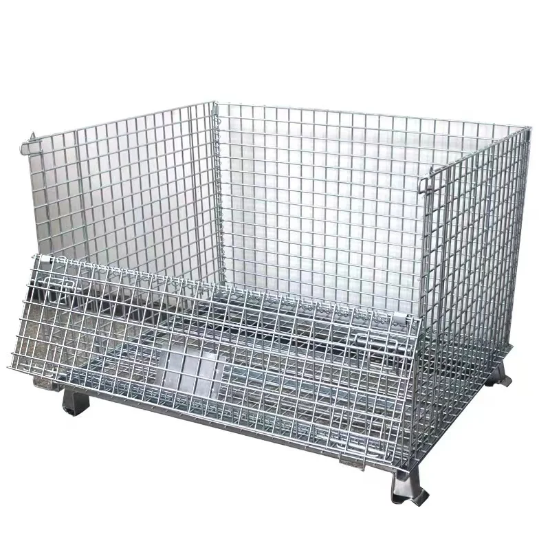 Heavy Duty Stackable And Foldable Galvanized Steel Pallet Box Cage ...