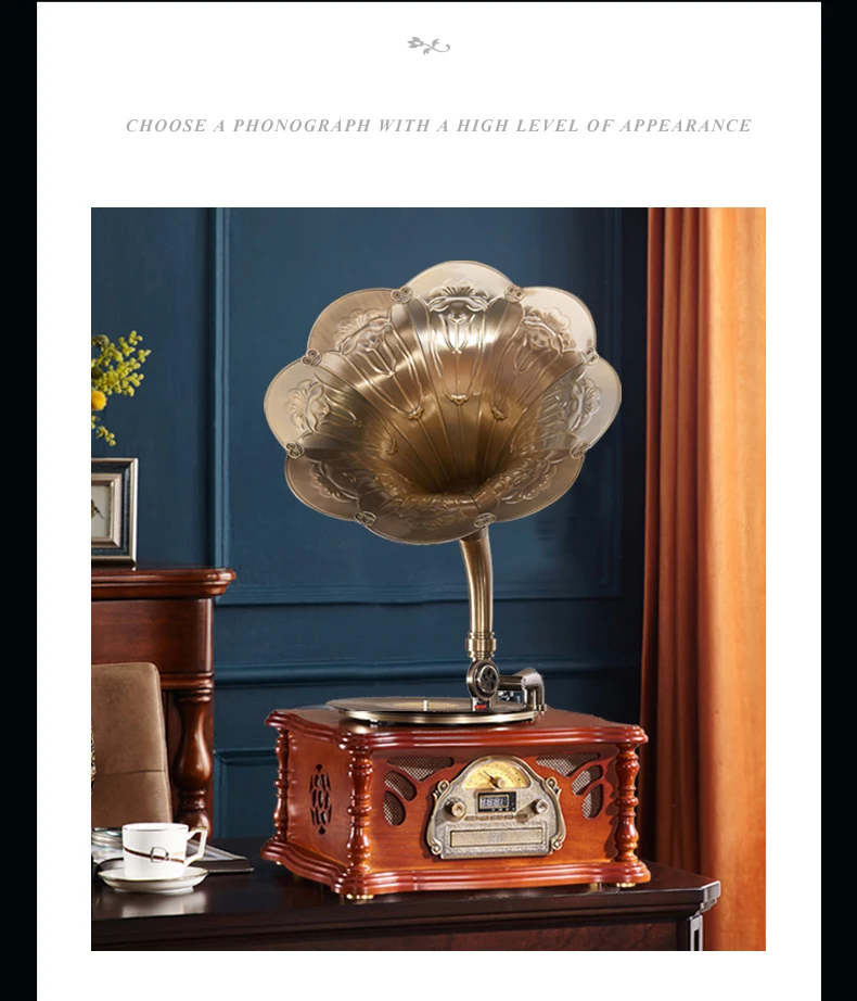 Wooden Antique Gramophone Sound Box Vintage Gramophone Phonograph ...